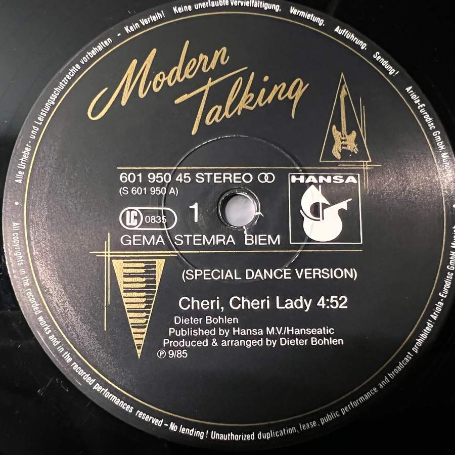 Modern Talking – Cheri, Cheri Lady (Special Dance Version) - hot-vinyl.com