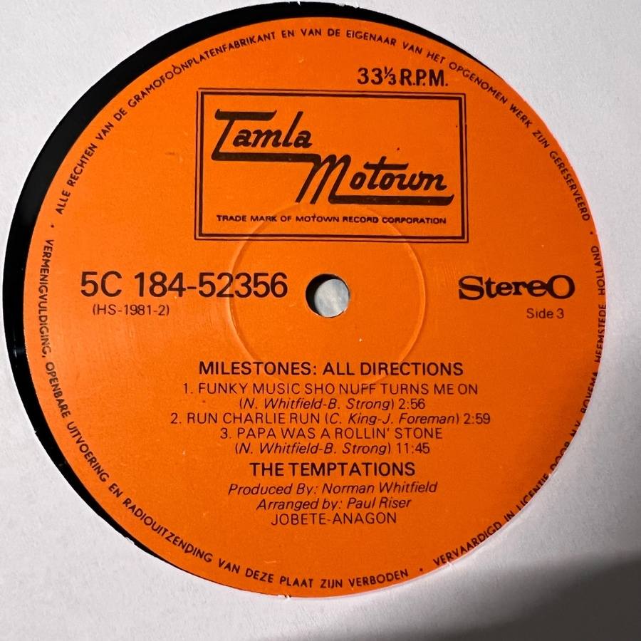 The Temptations – Milestones: Masterpiece / All Directions - hot-vinyl.com