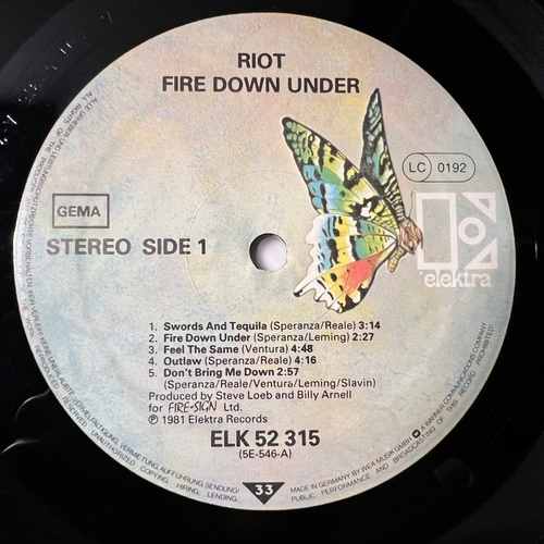 Riot – Fire Down Under - hot-vinyl.com